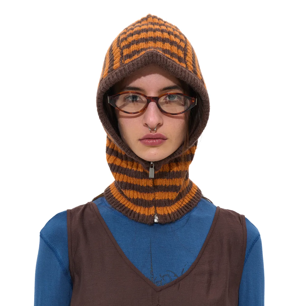 KNIT BALACLAVA_ORANGE STRIPE - 감도 깊은 취향 셀렉트샵 29CM