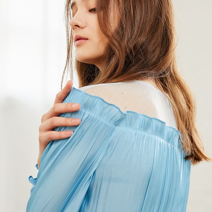 Sophia Shirring Combo Dress_Blue - 감도 깊은 취향 셀렉트샵 29CM