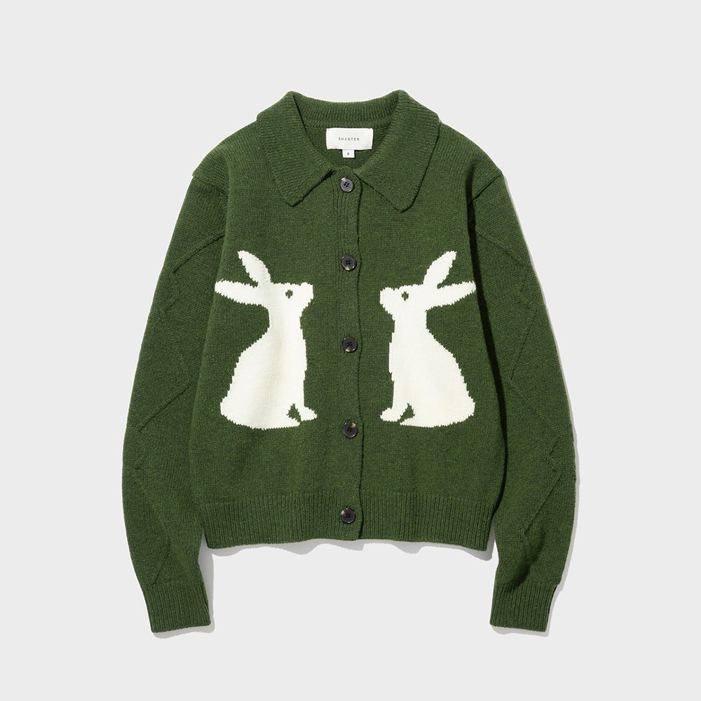 [WOMAN] LOUIS RABBIT CARDIGAN (GREEN) - 감도 깊은 취향 셀렉트샵 29CM