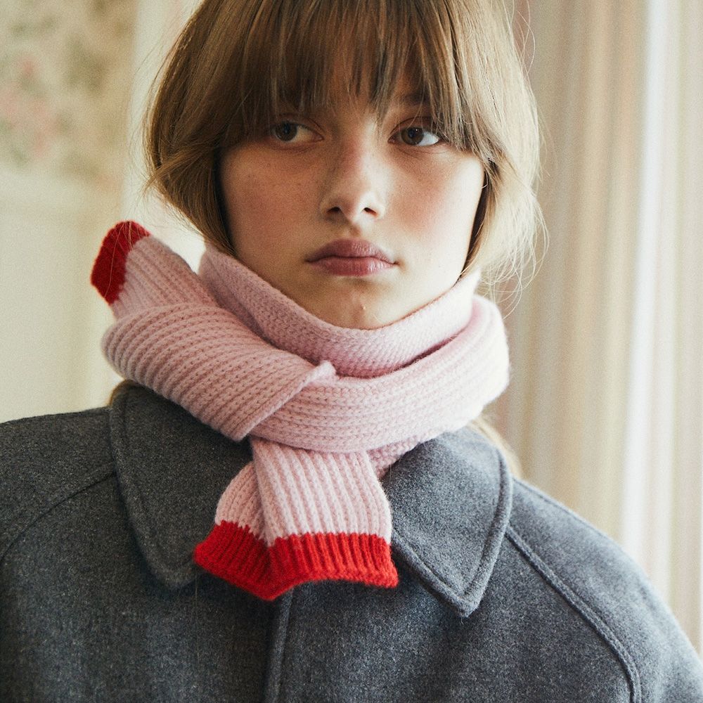 Cozy Line Knit Muffler Pink - 감도 깊은 취향 셀렉트샵 29CM