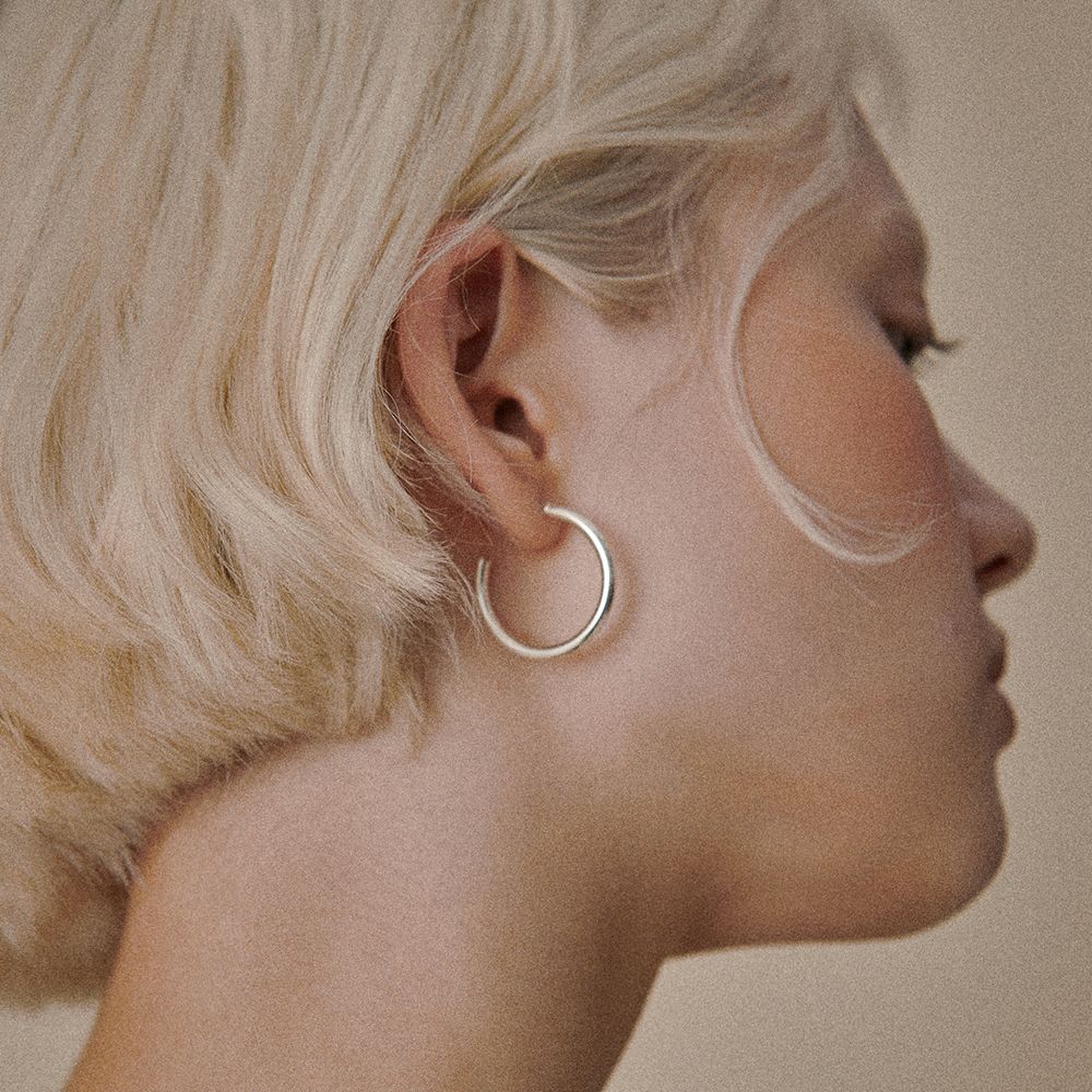[925 Silver] Minimal Hoop Earring - 감도 깊은 취향 셀렉트샵 29CM