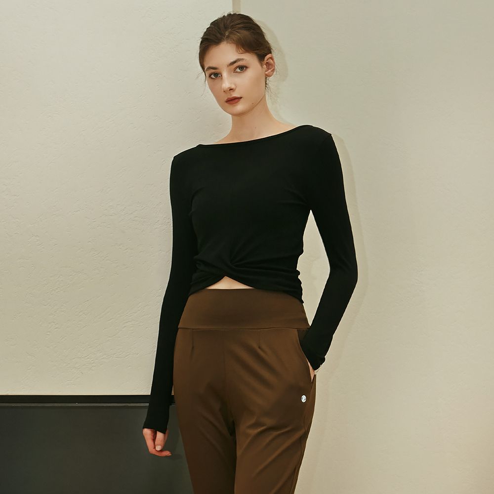 여성 요가복 DEVI-T0095-블랙 필라테스 릴리즈 꼬임 롱슬리브 - 감도 깊은 취향 셀렉트샵 29CM