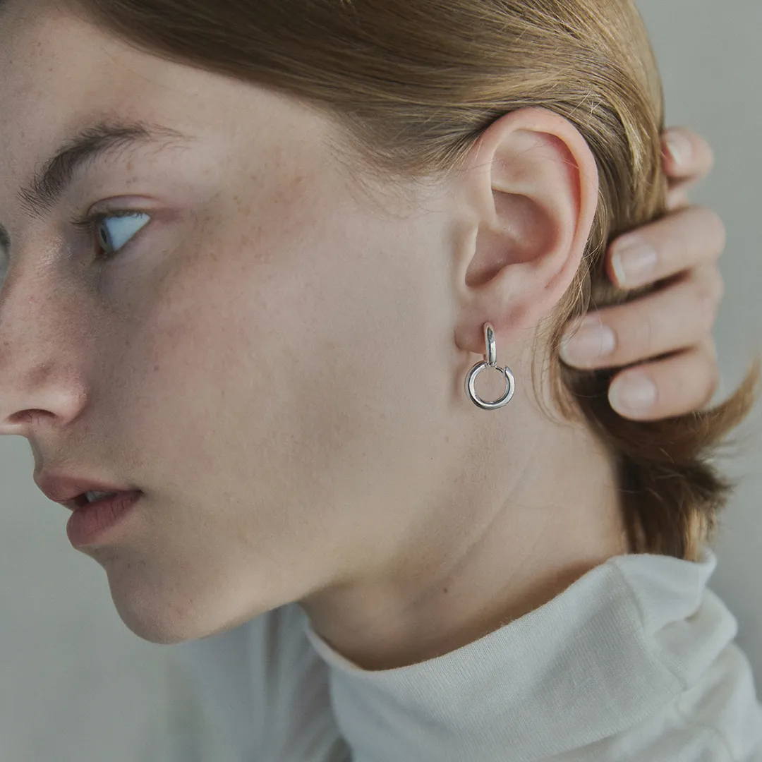 [925 SILVER] ONE-TOUCH DOUBLE EARRING - 감도 깊은 취향 셀렉트샵 29CM