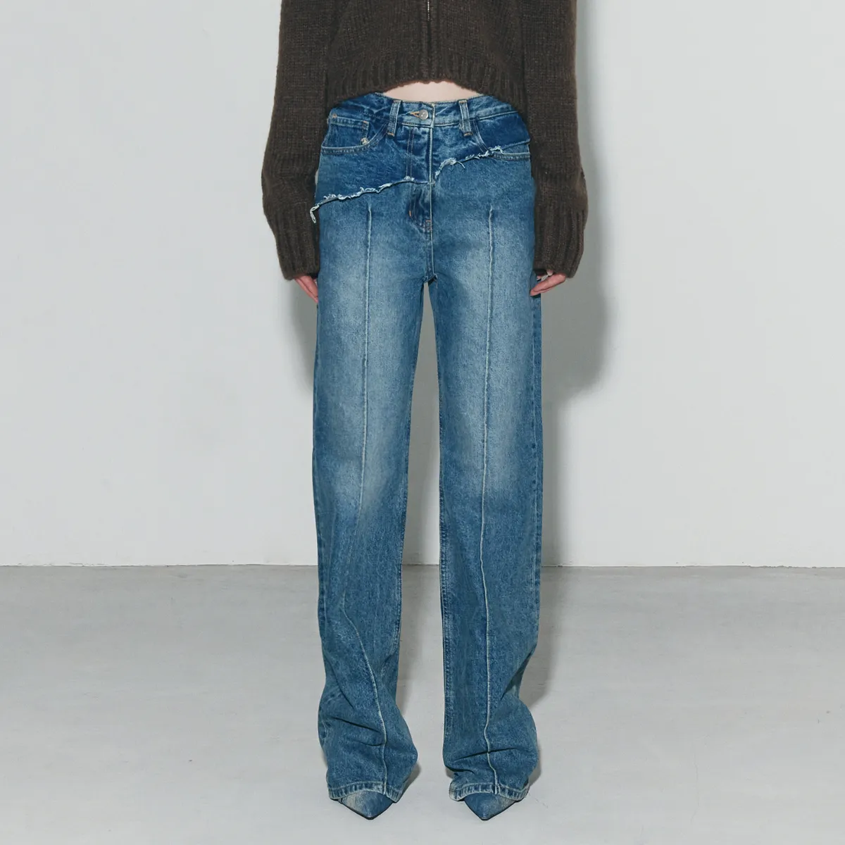 CUTOUT LAYER PINTUCK DENIM, BLUE - 감도 깊은 취향 셀렉트샵 29CM