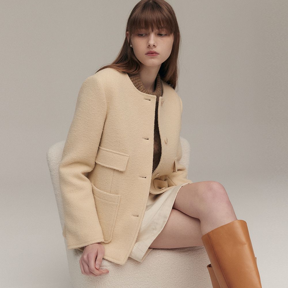 ROUND FANCY HALF JACKET (butter beige) - 감도 깊은 취향 셀렉트샵 29CM