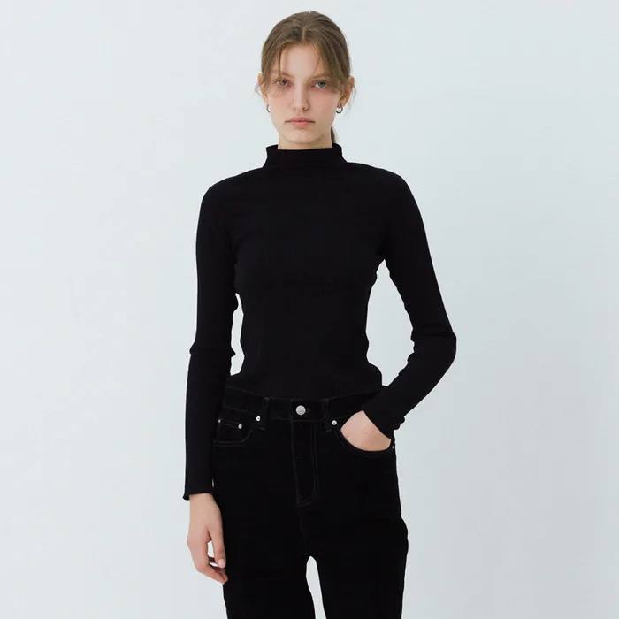 ribbed half turtle-neck (black) - 감도 깊은 취향 셀렉트샵 29CM
