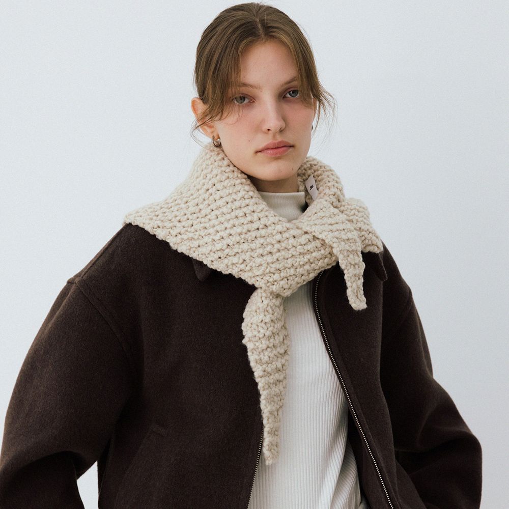 wool blend fuzzy shawl muffler (beige) - 감도 깊은 취향 셀렉트샵 29CM