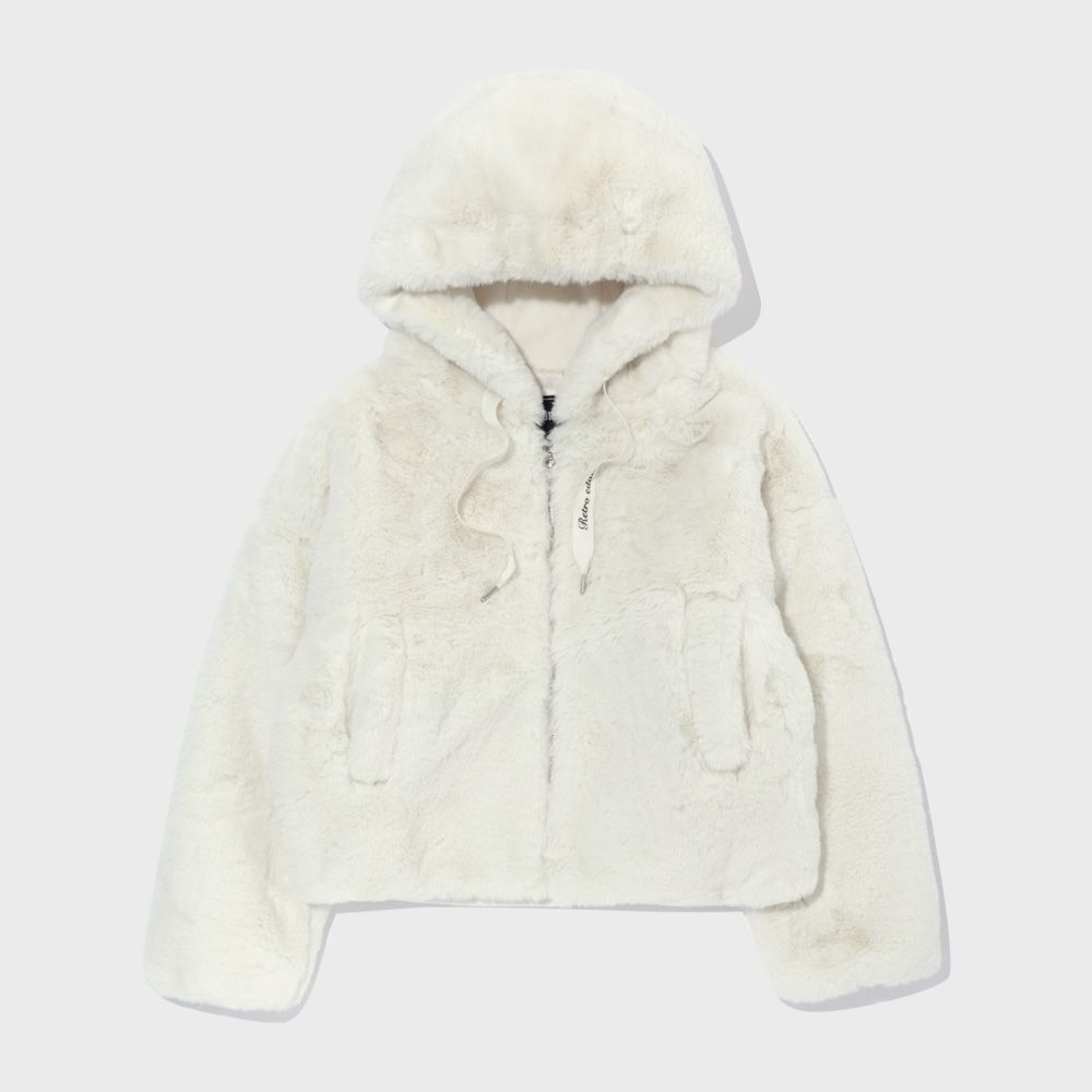 크롭 밍크 후드 집업 IVORY (LN4JF811-003) - 감도 깊은 취향 셀렉트샵 29CM