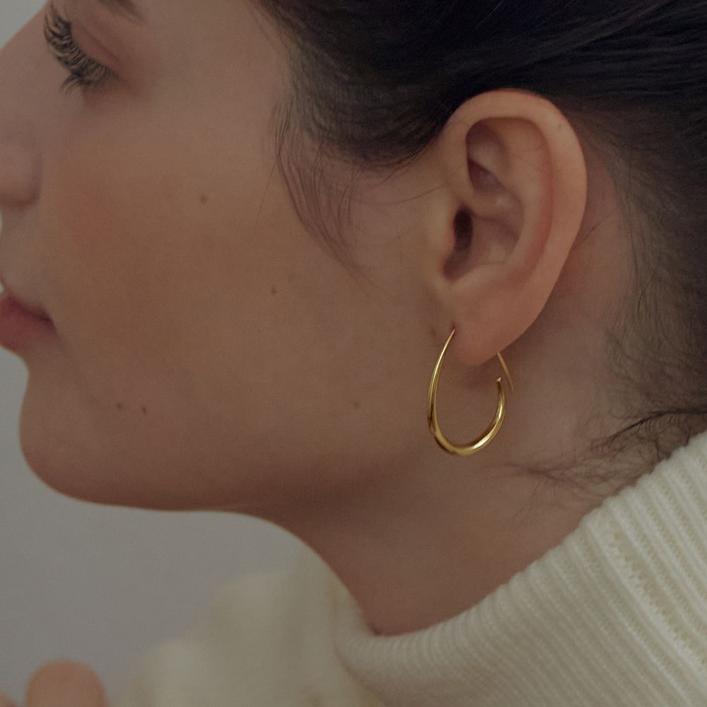 데일리 후프 물방울 링 귀걸이 (24k도금) - 감도 깊은 취향 셀렉트샵 29CM