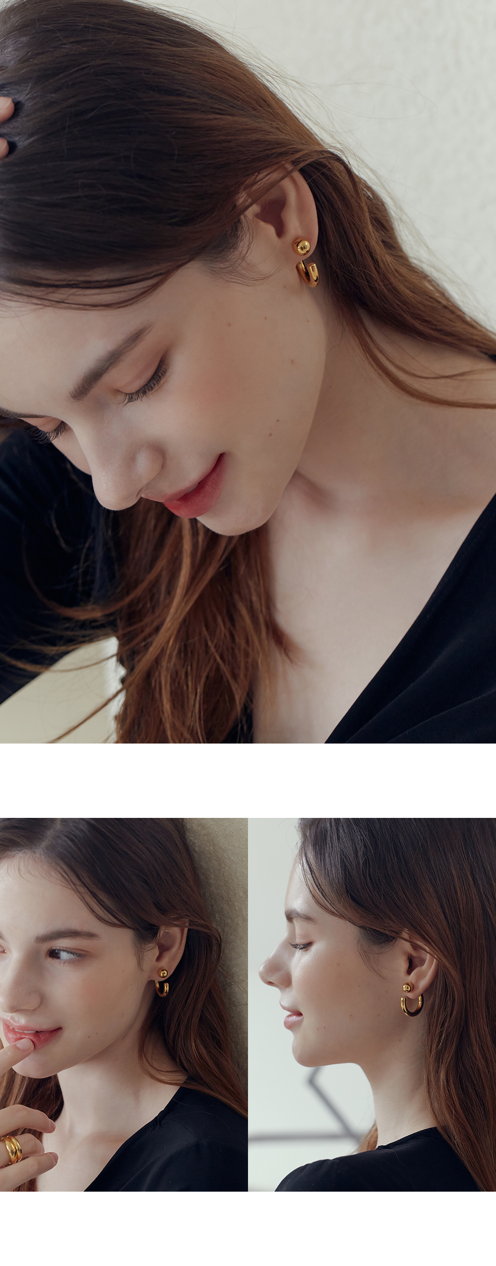 볼드 후프 볼 침 귀걸이 (24k도금) - 감도 깊은 취향 셀렉트샵 29CM