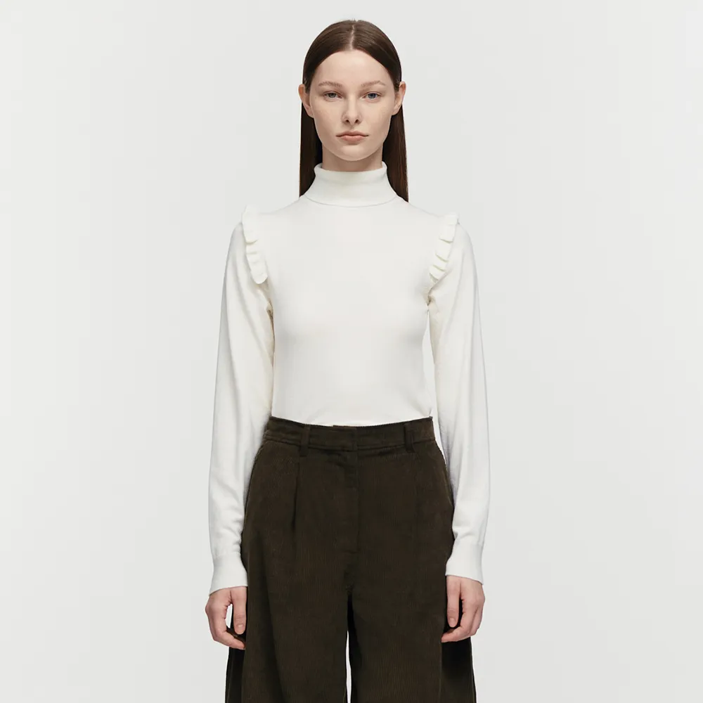 TURTLE NECK FRILL TOP (IVORY) - 감도 깊은 취향 셀렉트샵 29CM
