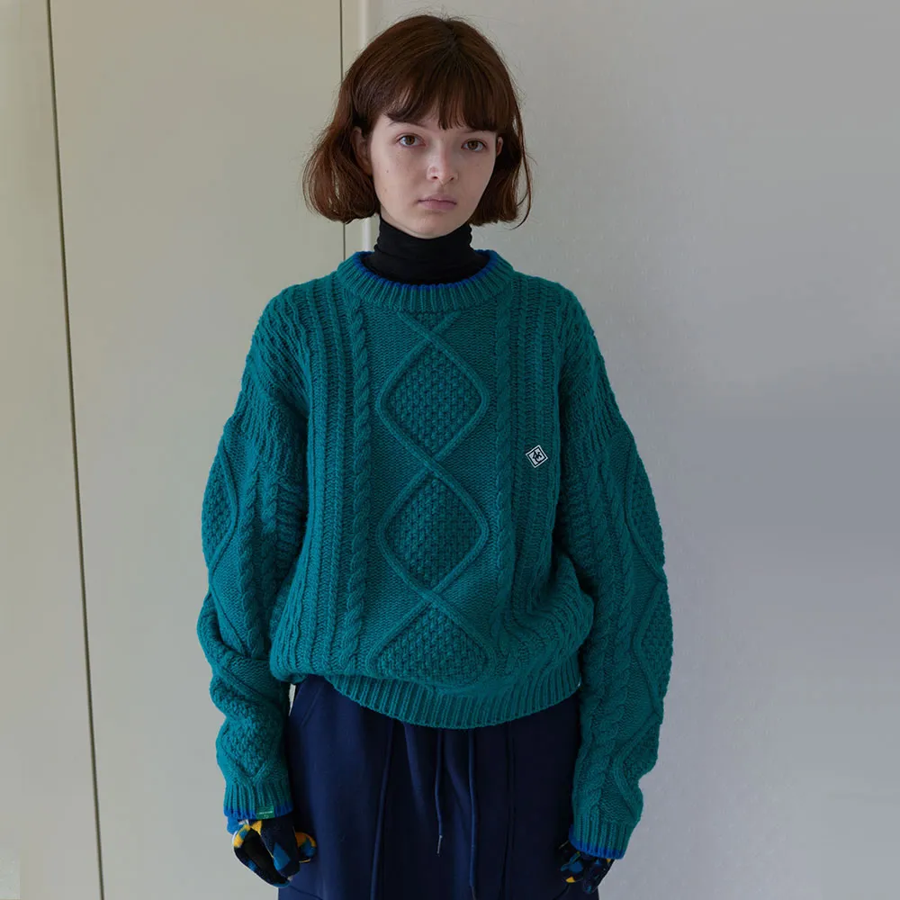 5. Cable knitwear _ Blue green - 감도 깊은 취향 셀렉트샵 29CM