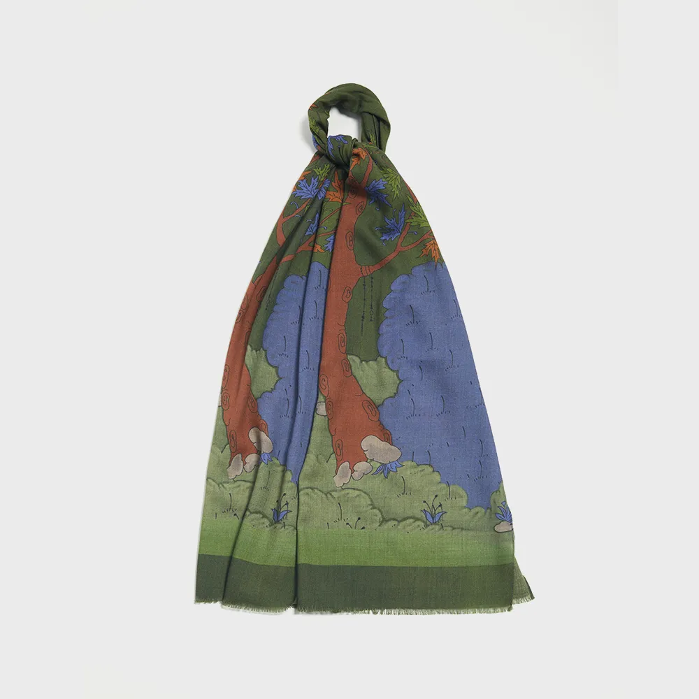 GREEN TREE PATTERN SCARF (SMAR 2314-3) - 감도 깊은 취향 셀렉트샵 29CM