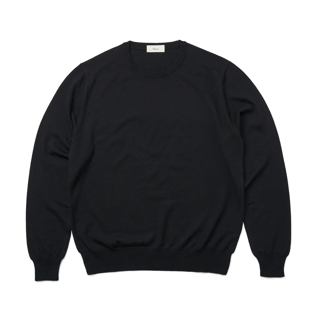 Cashtouch crew-neck knit_Regular-fit Black - 감도 깊은 취향 셀렉트샵 29CM
