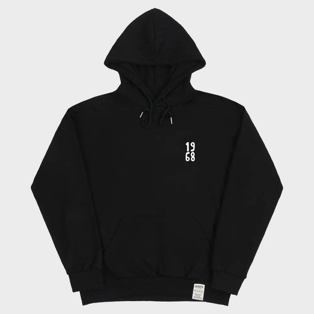 [ODNR-UNISEX]1968 사각 로고 후드티_블랙 - 감도 깊은 취향 셀렉트샵 29CM