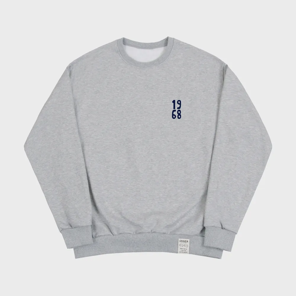 [ODNR-UNISEX]1968 사각 로고 맨투맨_그레이 - 감도 깊은 취향 셀렉트샵 29CM