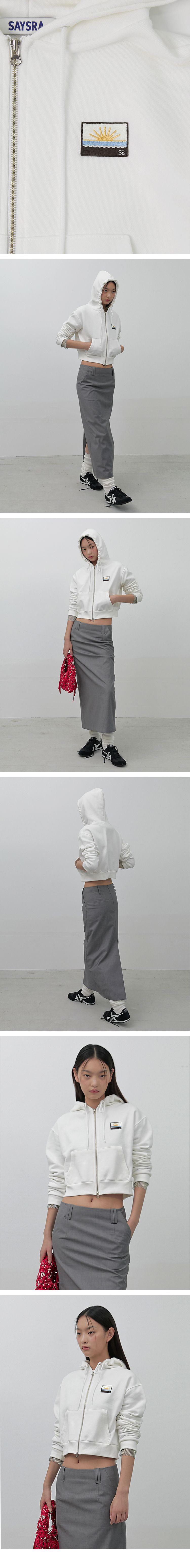 POINT ZIP-UP HOODIE, WHITE - 감도 깊은 취향 셀렉트샵 29CM