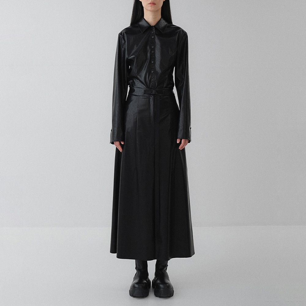 TABITHA LONG ECO LEATHER SKIRT (BLACK) - 감도 깊은 취향 셀렉트샵 29CM