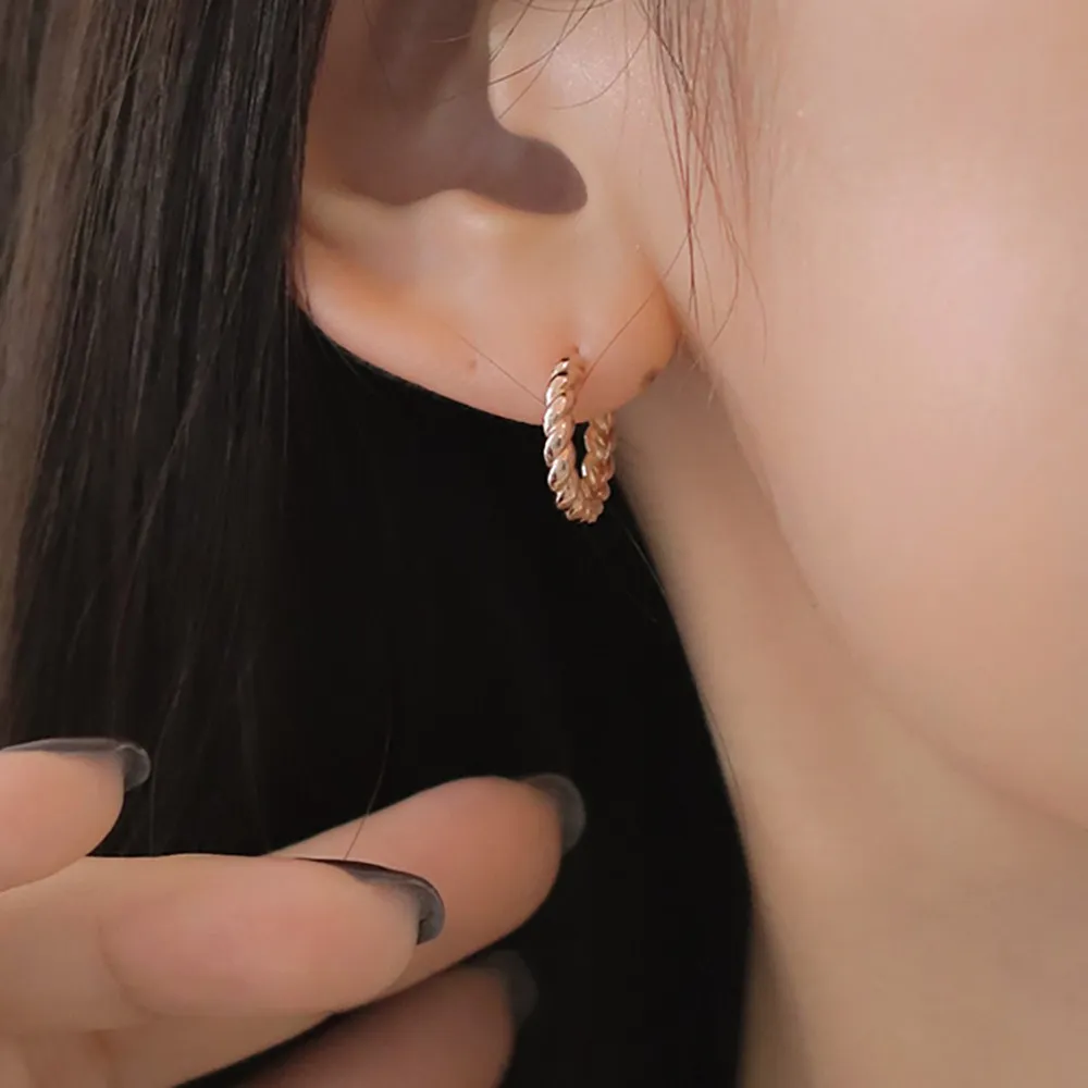 14k 18k 볼륨 로프 링 원터치 귀걸이 - 감도 깊은 취향 셀렉트샵 29CM