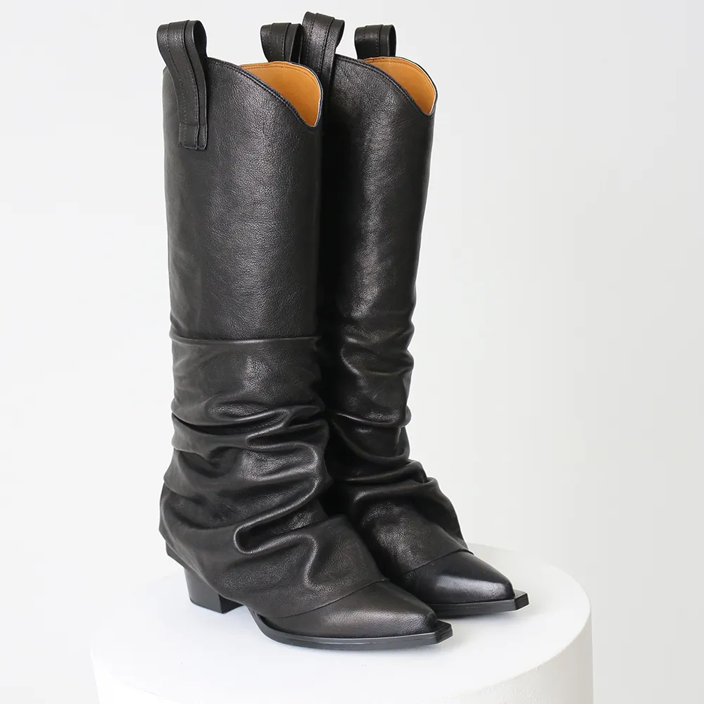 Drape Western Long Boots Black - 감도 깊은 취향 셀렉트샵 29CM