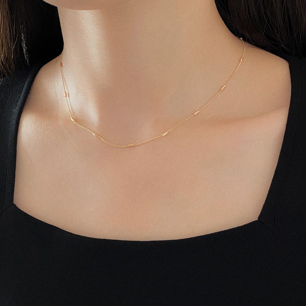 14k 18k 커브 타원 바 체인 목걸이 - 감도 깊은 취향 셀렉트샵 29CM