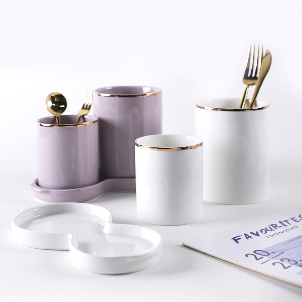 헤더 골드라인 물빠짐 2구 수저통 2color 1p - 감도 깊은 취향 셀렉트샵 29CM