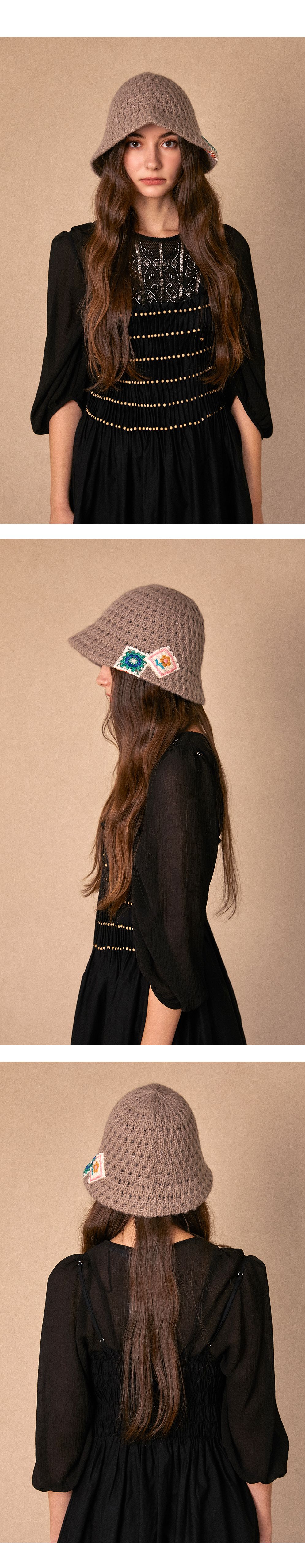 F/W FLOWER NET BROWN BUCKET HAT - 감도 깊은 취향 셀렉트샵 29CM