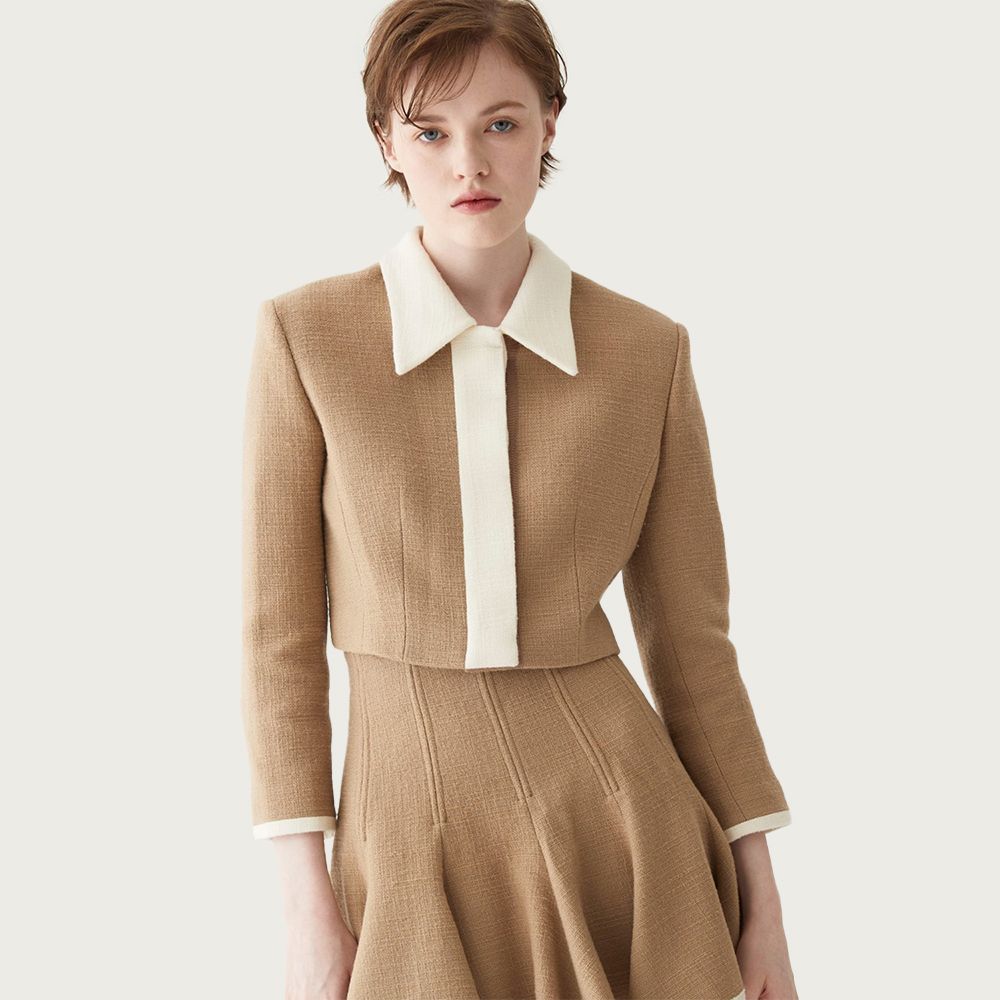 [케플러 마시로님 착용] Colorblock Cropped Jacket-Sand - 감도 깊은 취향 셀렉트샵 29CM