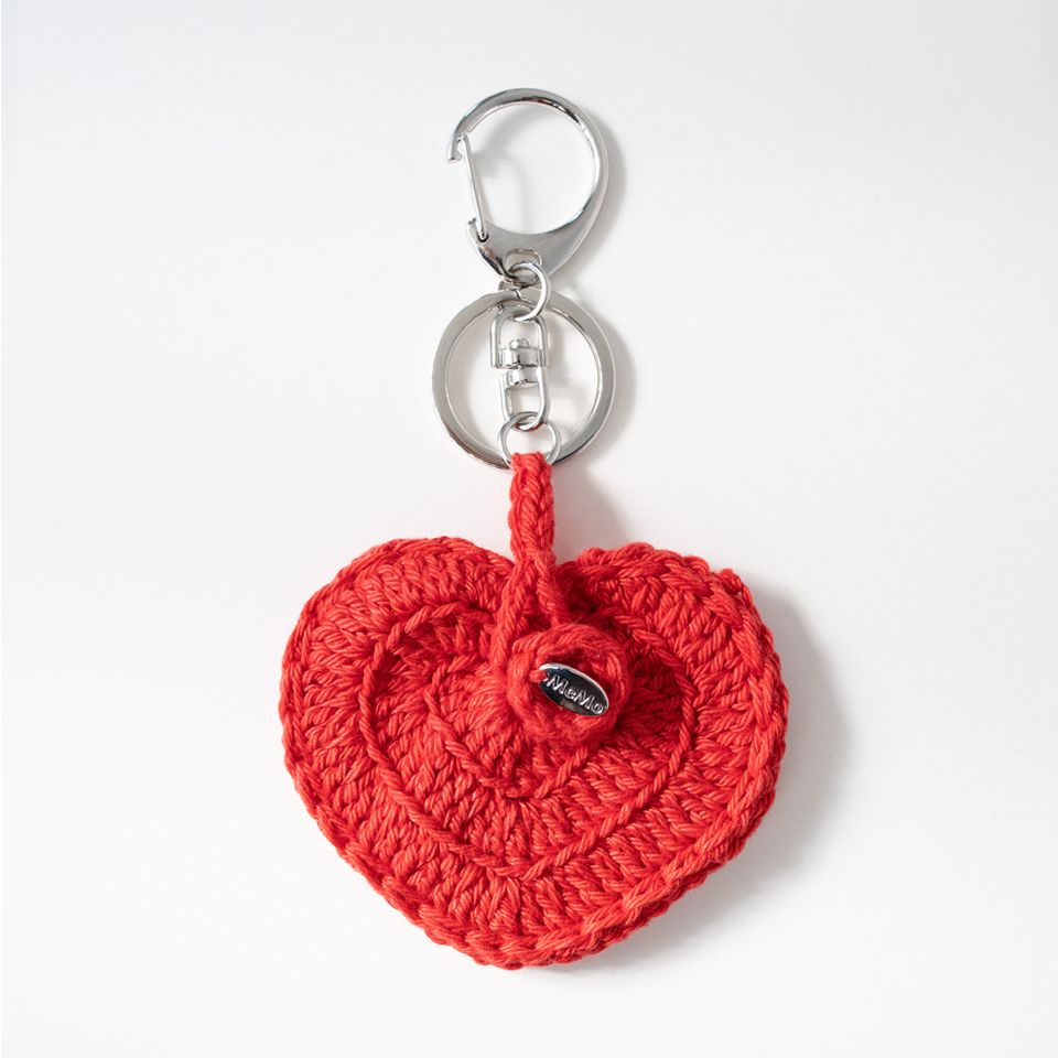 Crochet heart pouch keyring (Red) - 감도 깊은 취향 셀렉트샵 29CM