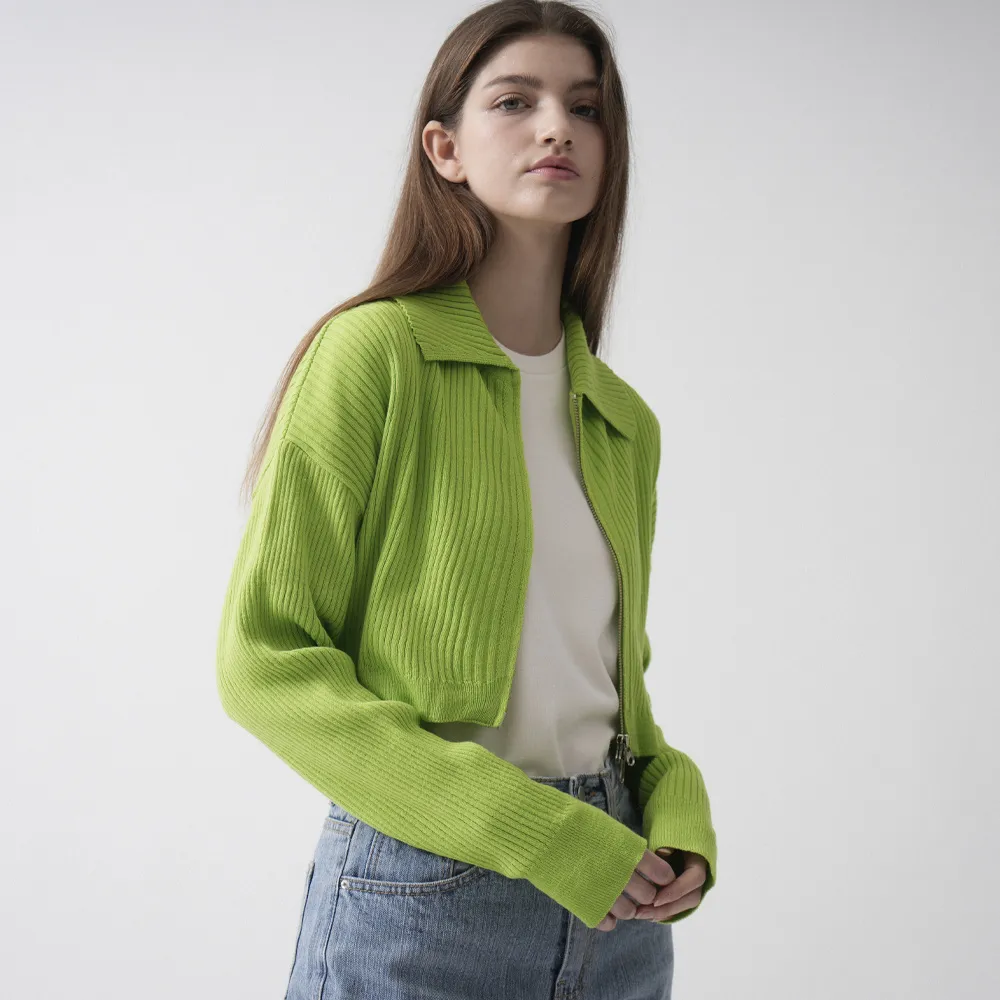 Wool Calla Two-way Crop Knit Cardigan (Green) - 감도 깊은 취향 셀렉트샵 29CM