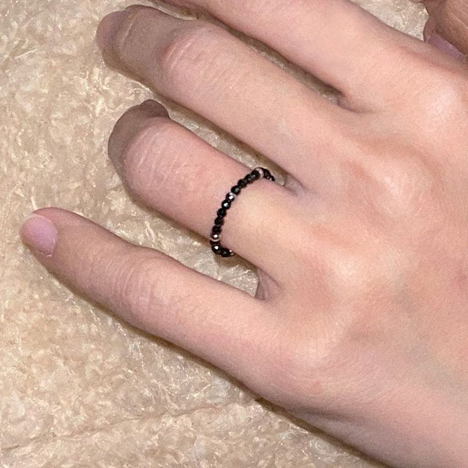 Black gemstone with surgical ball ring - 감도 깊은 취향 셀렉트샵 29CM