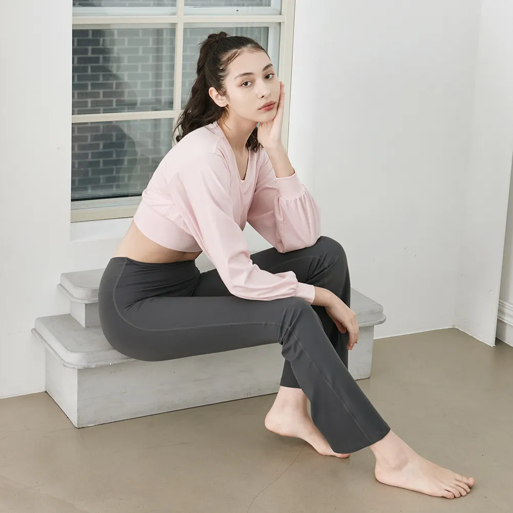 여성 요가복 DEVI-B0073-에쉬그레이 필라테스 군살제로 와이드 부츠컷 레깅스 - 감도 깊은 취향 셀렉트샵 29CM