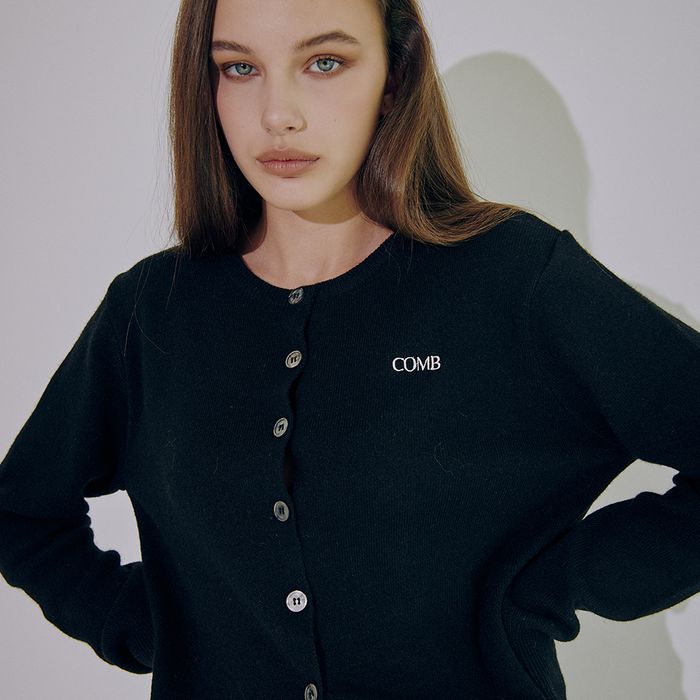 CO CASHMERE BASIC LOGO KNIT CARDIGAN_BLACK - 감도 깊은 취향 셀렉트샵 29CM