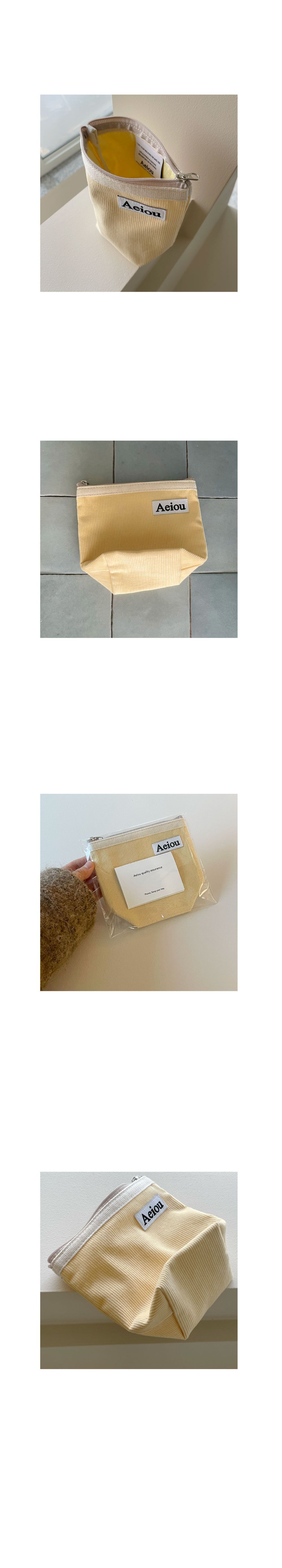 Aeiou Basic Pouch (M size) Custard Cream Corduroy - 감도 깊은 취향 셀렉트샵 29CM