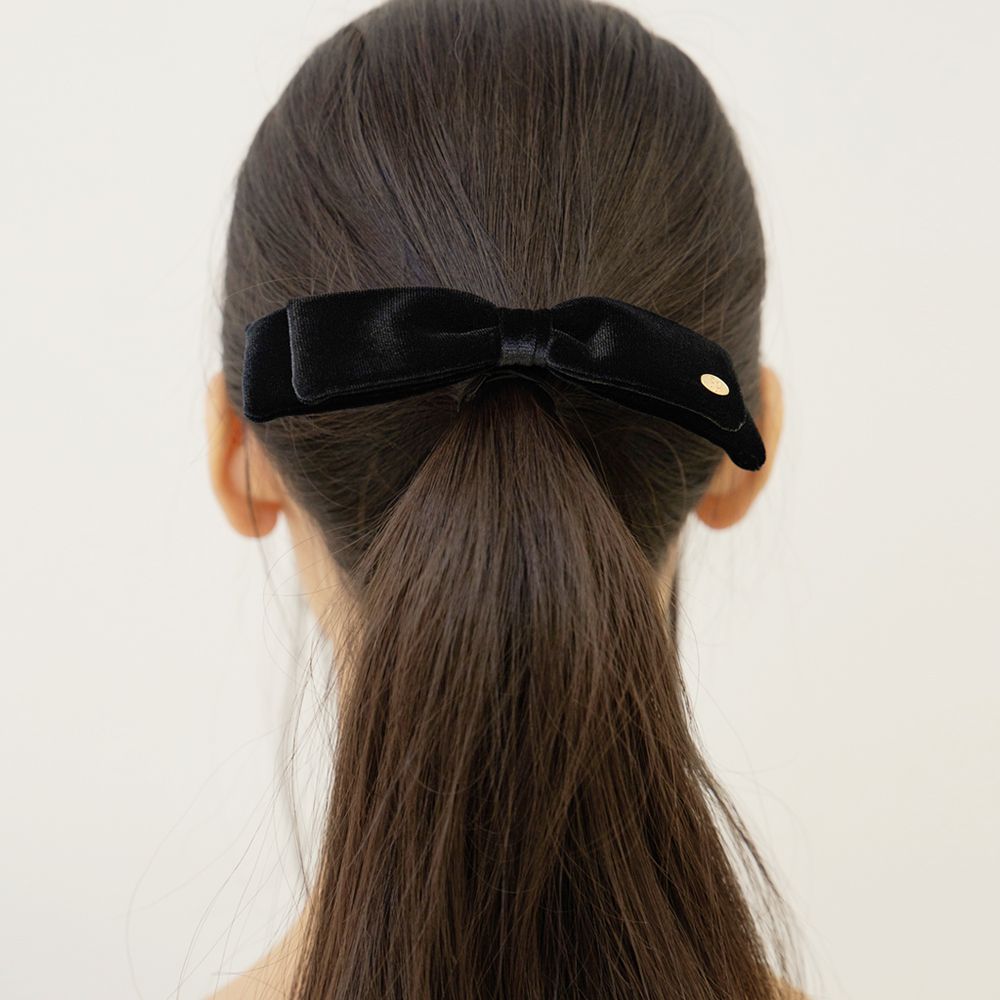 velvet layered ribbon hair pin (2colors) - 감도 깊은 취향 셀렉트샵 29CM