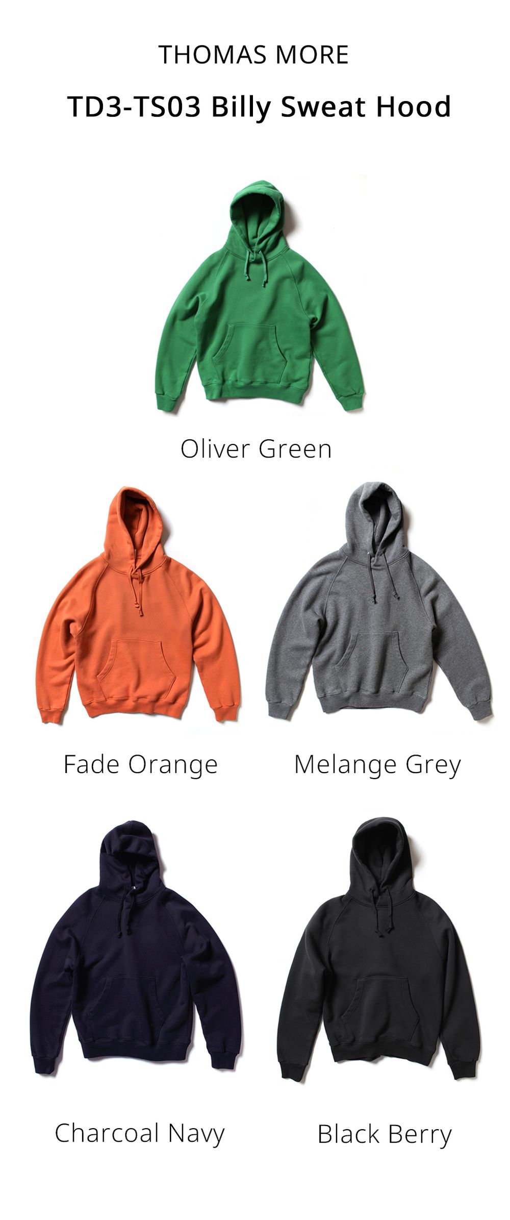 TD3-TS03 빌리 스웻 후드 (5 Color) - 감도 깊은 취향 셀렉트샵 29CM