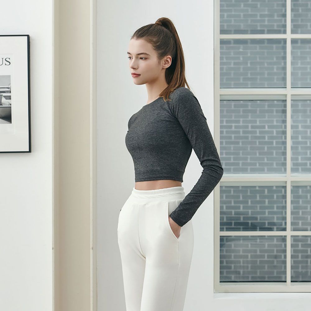 여성 요가복 DEVI-T0102-차콜 필라테스 백 컷아웃 롱슬리브 - 감도 깊은 취향 셀렉트샵 29CM