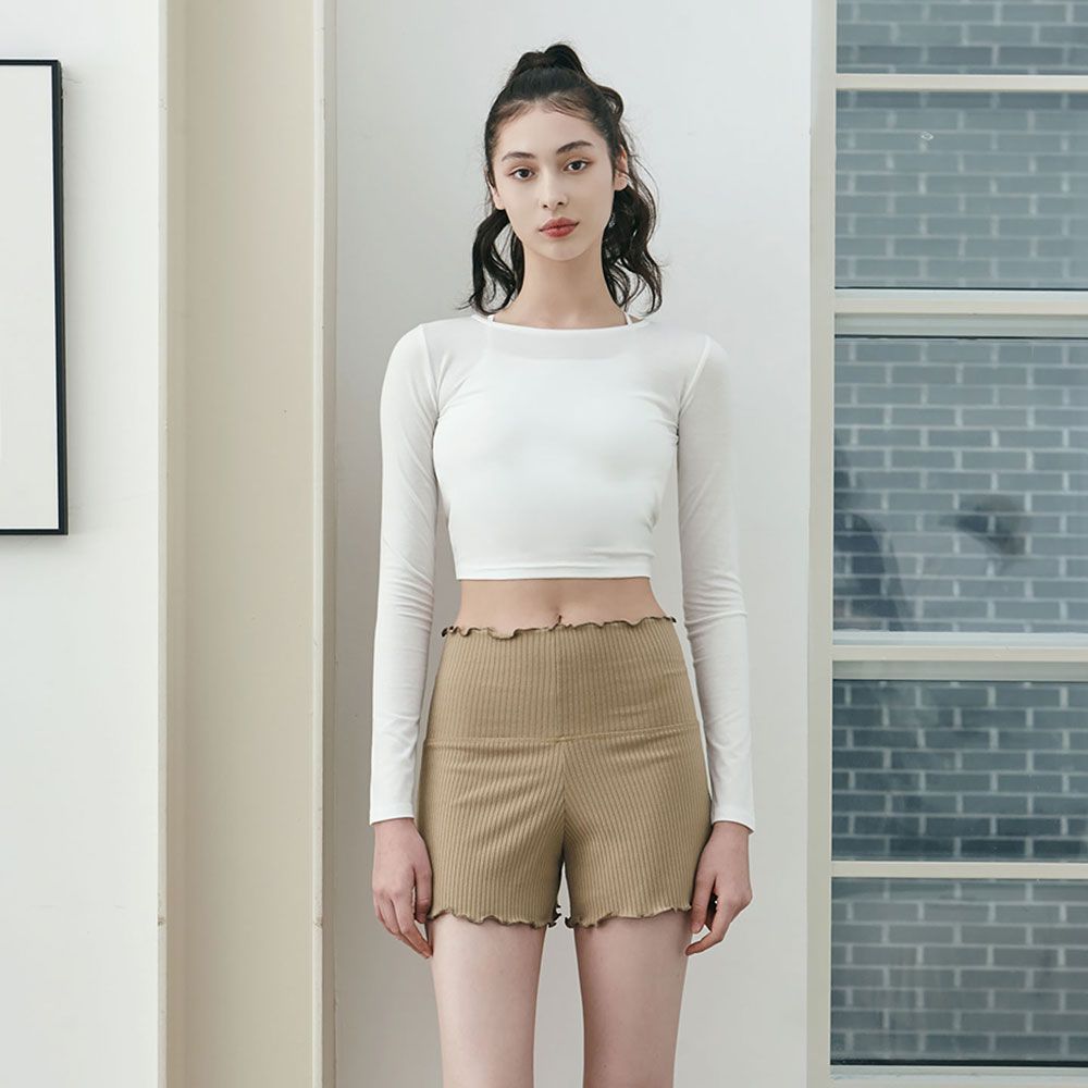 여성 요가복 DEVI-T0102-화이트 필라테스 백 컷아웃 롱슬리브 - 감도 깊은 취향 셀렉트샵 29CM