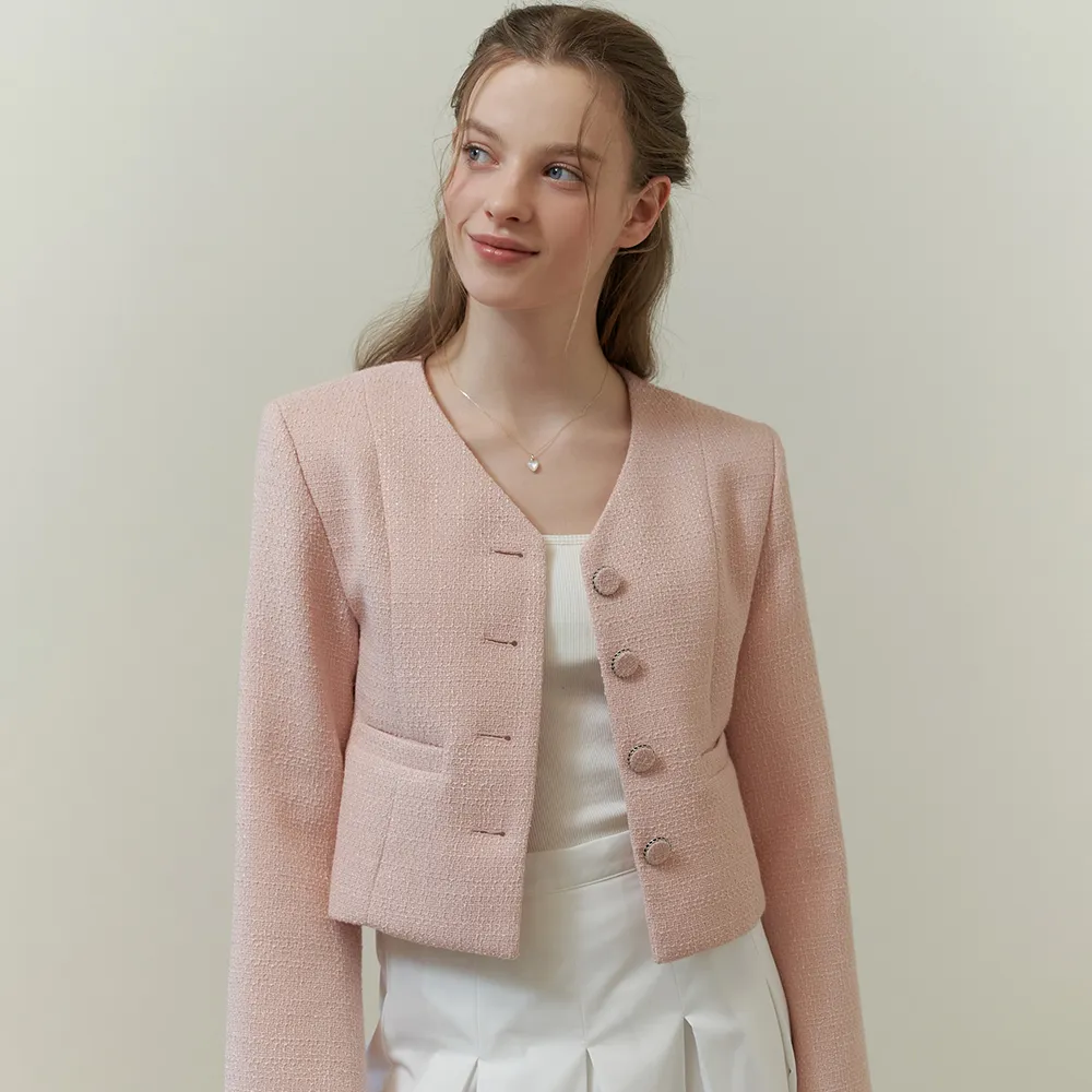 Bonnie v tweed jacket (pink) - 감도 깊은 취향 셀렉트샵 29CM