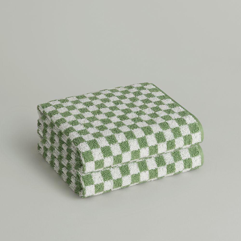 페이스 타월 - 세이지 체커보드 (시그니처 고밀도, 고중량 세안 타월) 2P - 감도 깊은 취향 셀렉트샵 29CM
