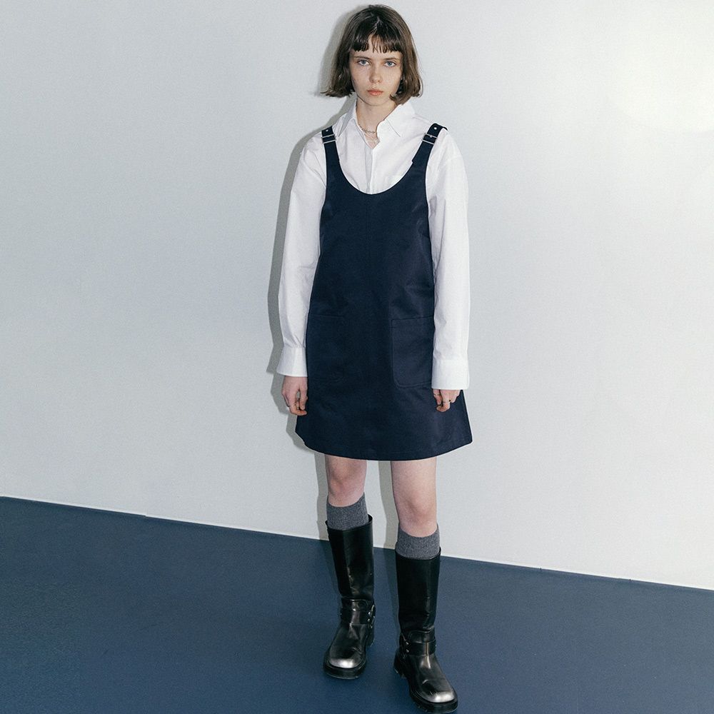 EYELET POCKET MINI DRESS / NAVY - 감도 깊은 취향 셀렉트샵 29CM