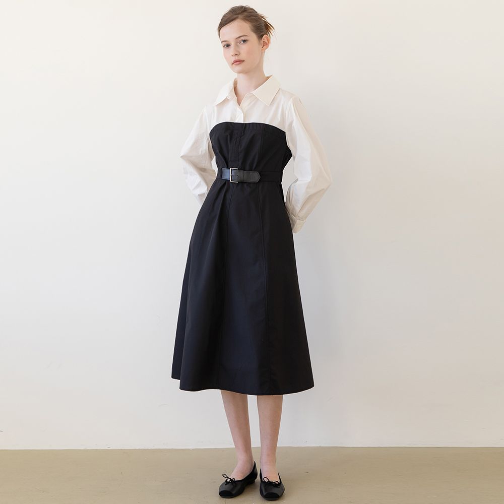 Layered belt dress (Black) - 감도 깊은 취향 셀렉트샵 29CM