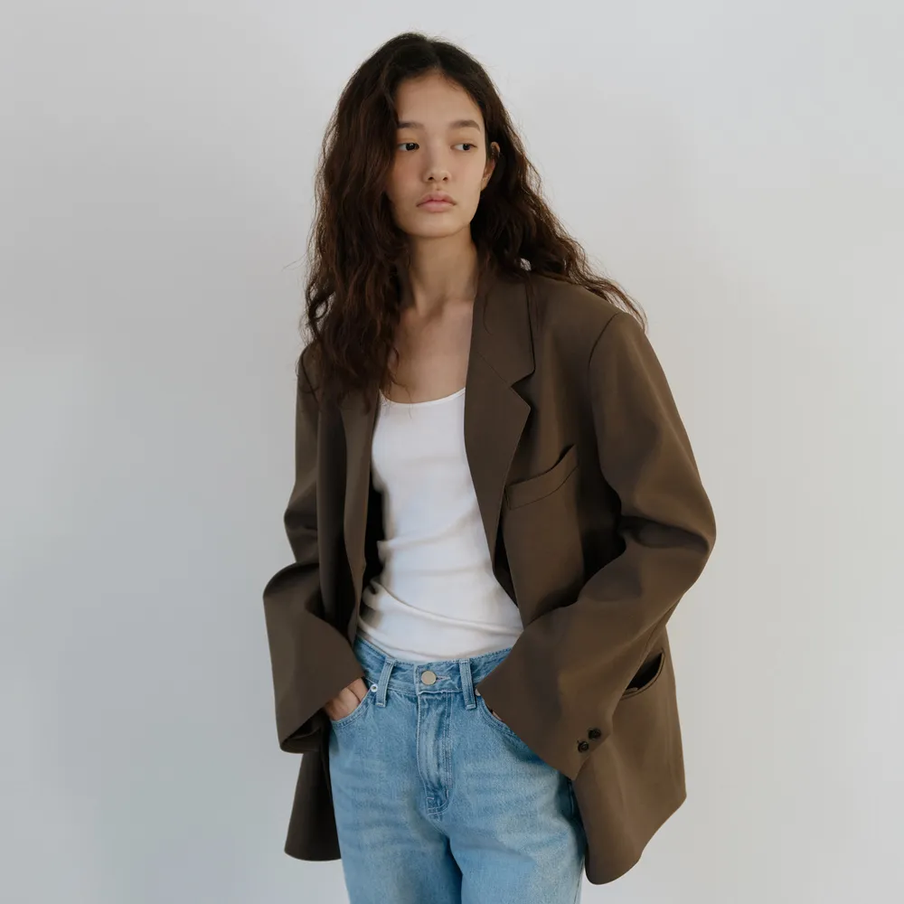 울 헤링본 테일러드 자켓_BROWN - 감도 깊은 취향 셀렉트샵 29CM