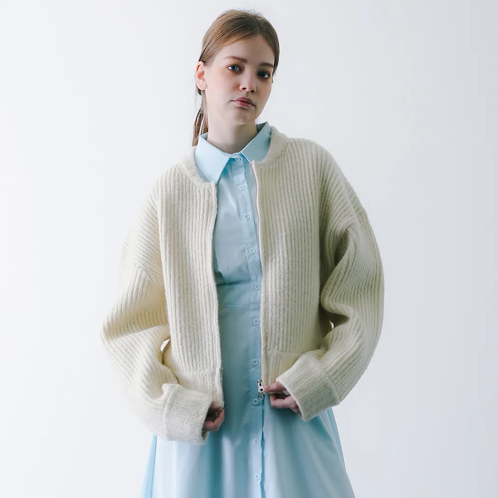Nara Round Knit Zip-Up Ivory - 감도 깊은 취향 셀렉트샵 29CM