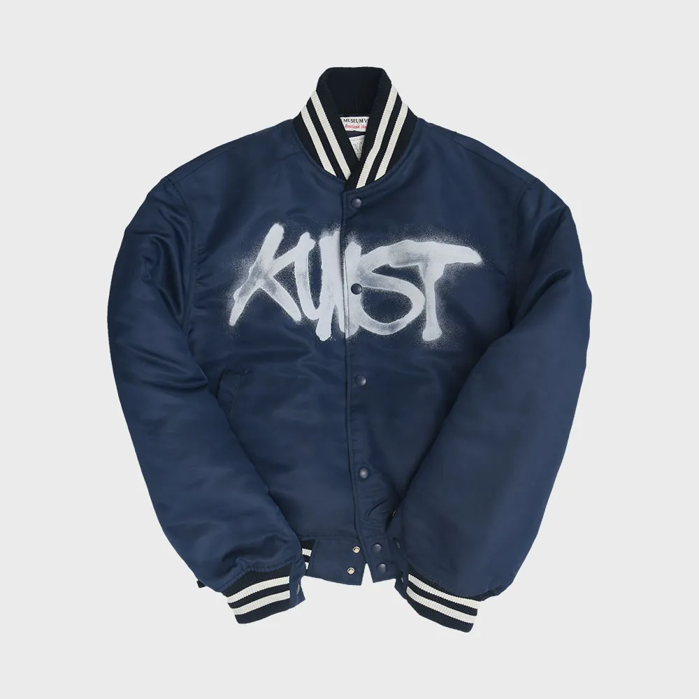 KUNST PRINTED VARSITY JACKET (NAVY) - 감도 깊은 취향 셀렉트샵 29CM