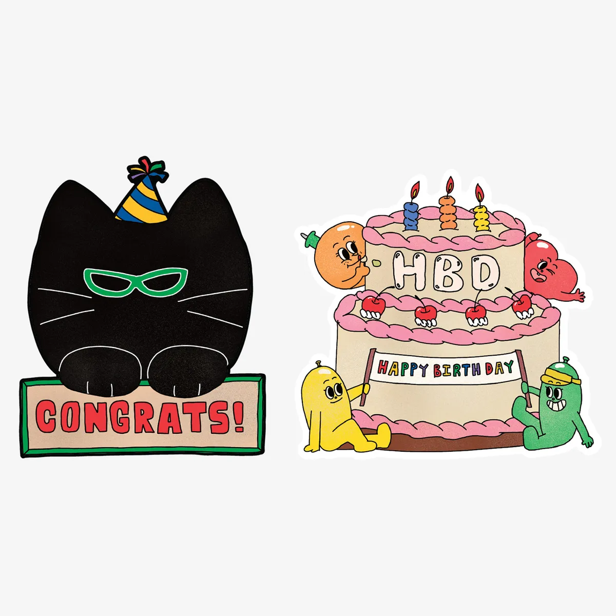 BFMA 캐릭터 모양 축하 카드 2종 (미야오캣/케이크) - 감도 깊은 취향 셀렉트샵 29CM