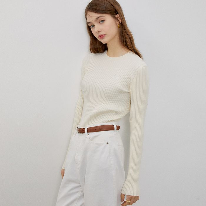 Logo basic long sleeve knit_[4COLOR] - 감도 깊은 취향 셀렉트샵 29CM