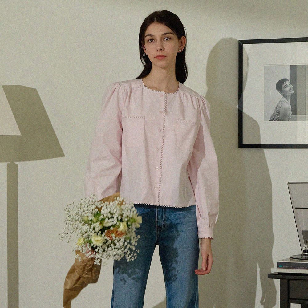 Lovey lace puff blouse - pink - 감도 깊은 취향 셀렉트샵 29CM