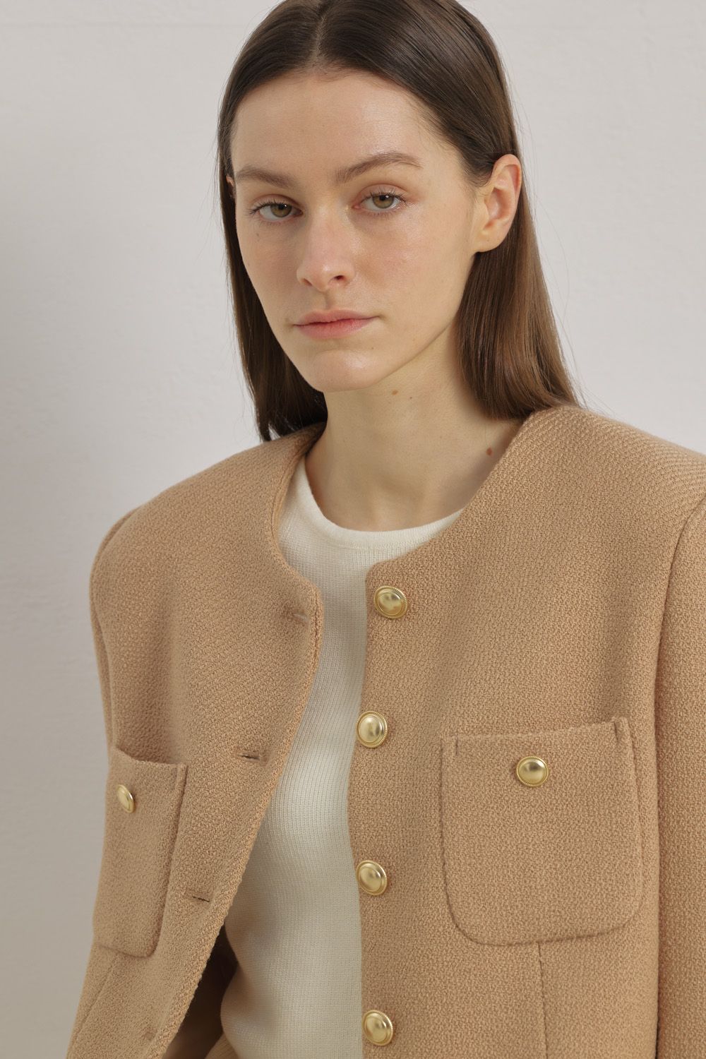 Classic Tweed Jacket Beige 감도 깊은 취향 셀렉트샵 29cm