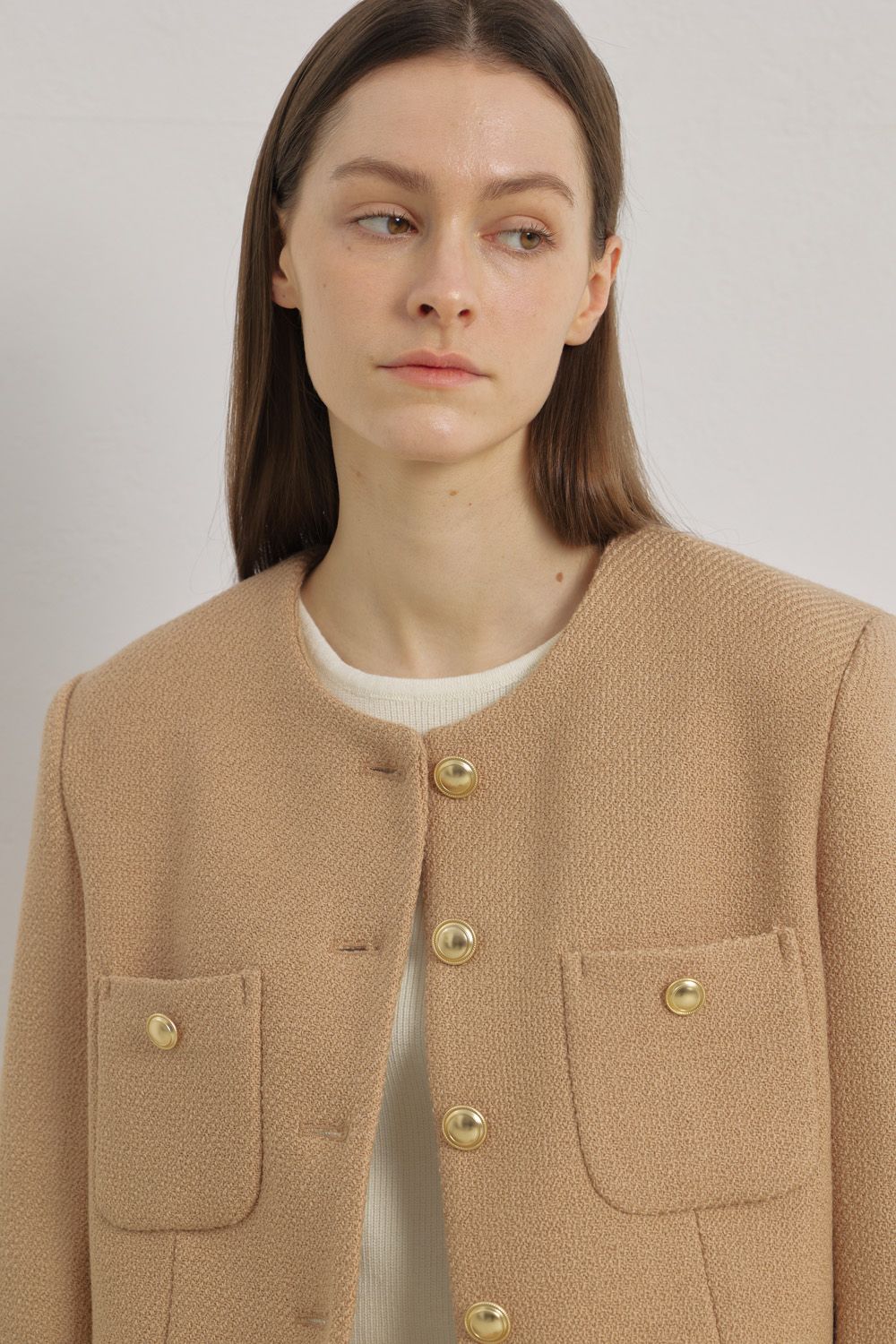 Classic Tweed Jacket Beige 감도 깊은 취향 셀렉트샵 29cm